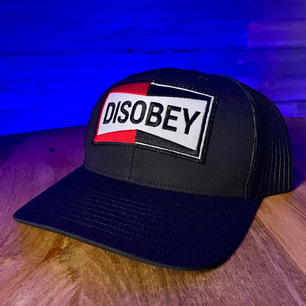 Disobey Trucker Hat - Black | Ungovernable Snapback Cap - TriStar ...
