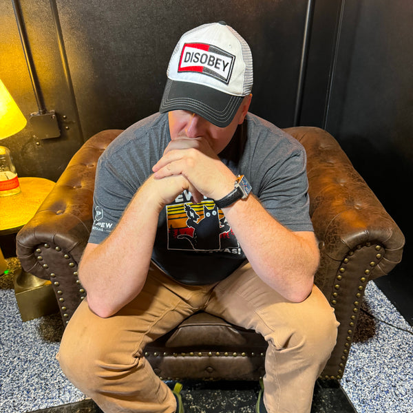 DISOBEY LOW PROFILE DAD HAT - BLACK, WHITE, & GRAY - TriStar Trading Co.